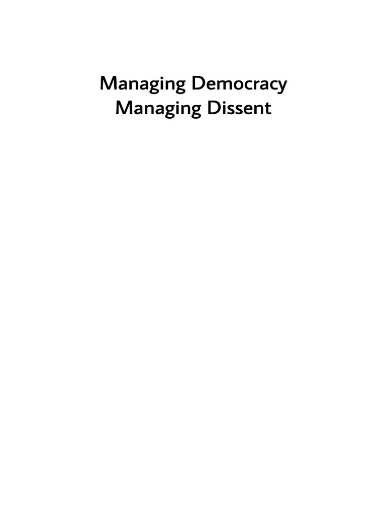 Managing Democracy, Managing Dissent | PDF | Capitalism | Democracy
