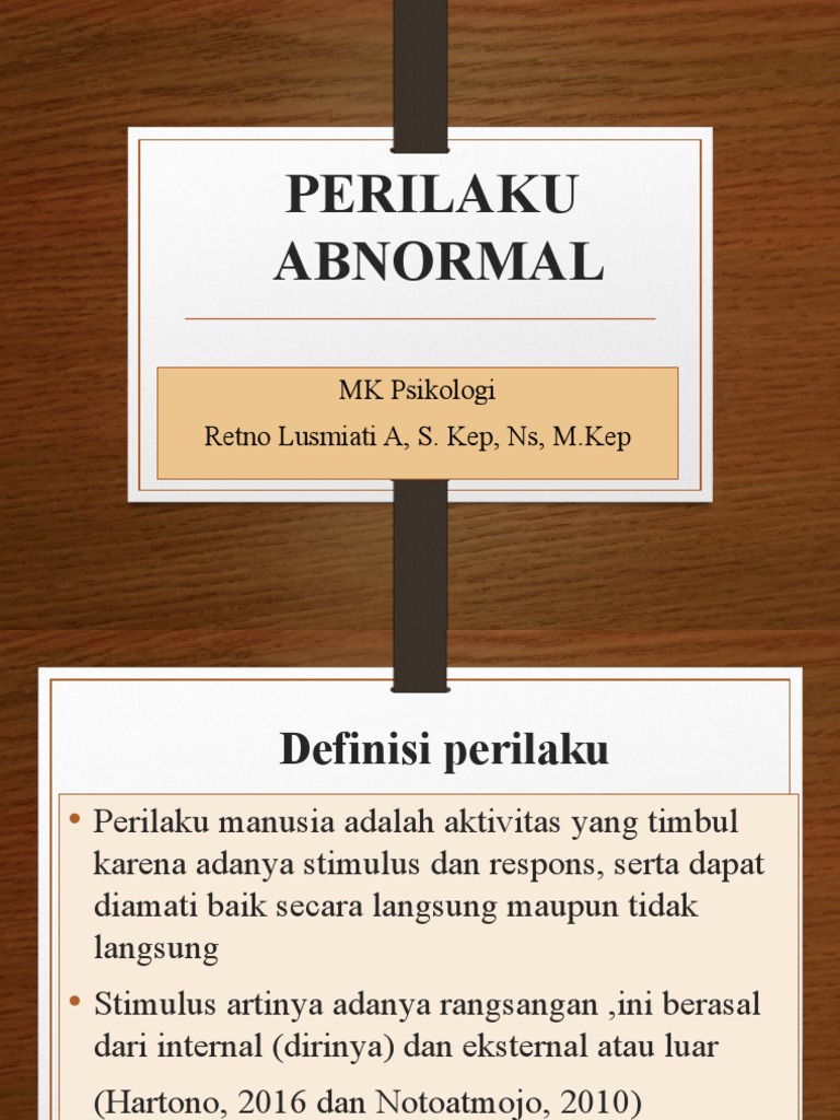 Perilaku Abnormal: Definisi, Penyebab, dan Jenis-Jenis | PDF