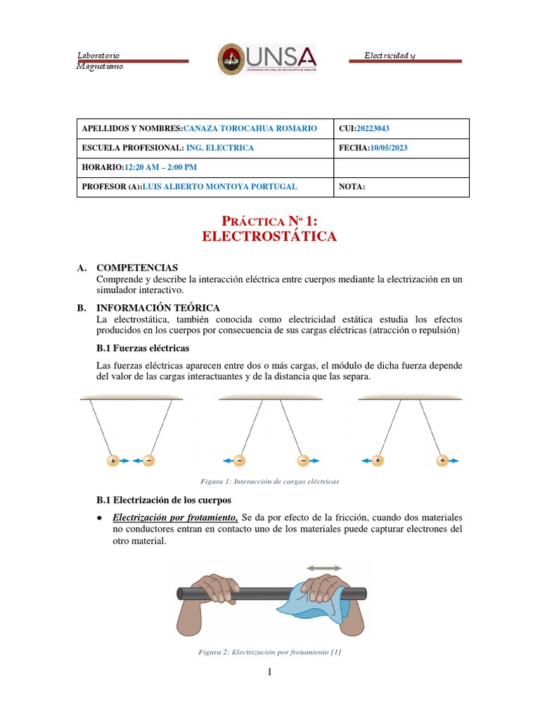 1 Electrostática | PDF | Electrostática | Electricidad