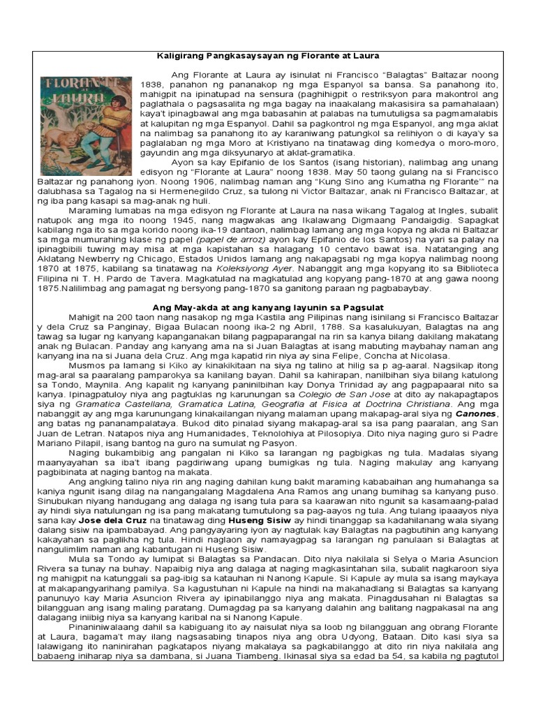 Kaligirang Pangkasaysayan NG Florante at Laura Q4 M1 | PDF Kaligirang Pangkasaysayan NG Florante at Laura Q4 M1 | PDF
