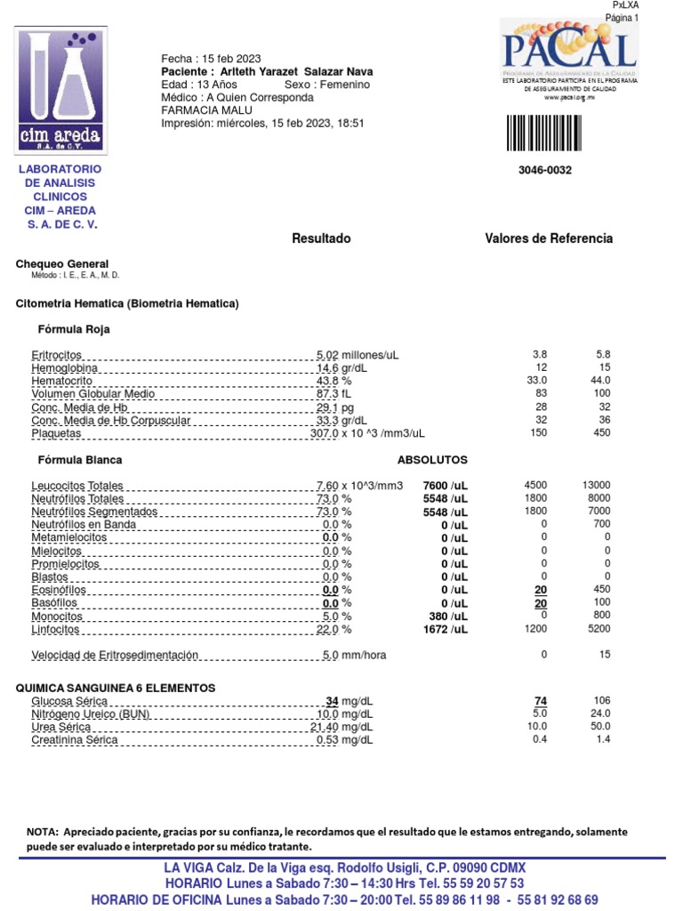 ARLETH | PDF | Sangre | Hematología