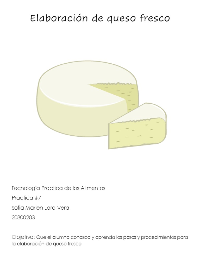 Elaboración de Queso Fresco | PDF | Queso | Leche