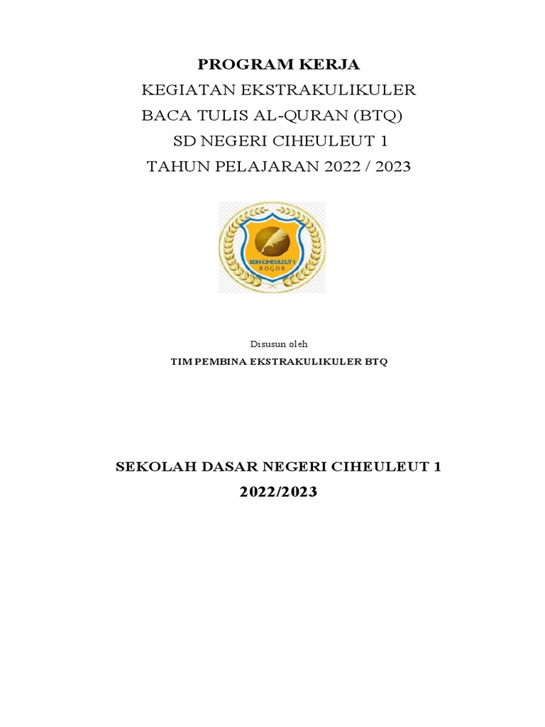 Program BTQ SDN Ciheuleut 1 2022/2023 | PDF | Karier & Perkembangan