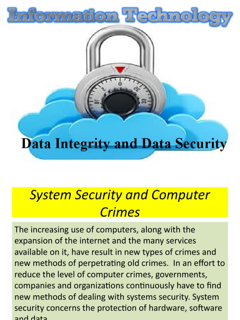 Data Security and Integrity Presentation 2 | PDF