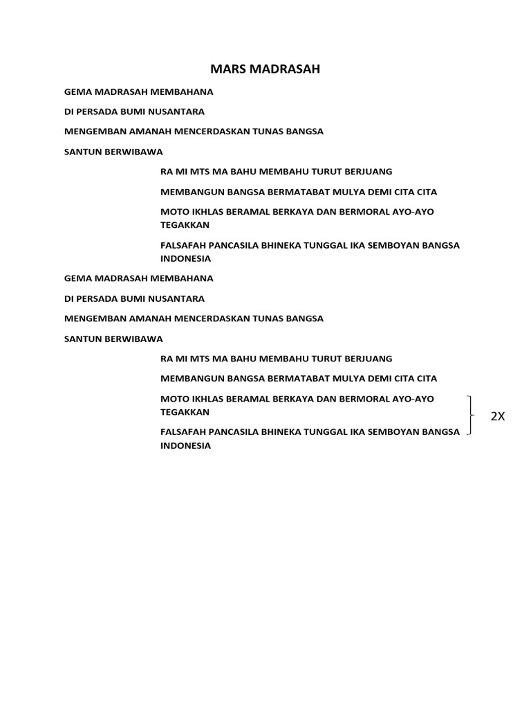 Lirik dan Makna Mars Madrasah | PDF | Politik | Agama & Spiritualitas