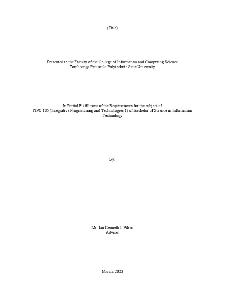 Integrative Programming Project Overview | PDF