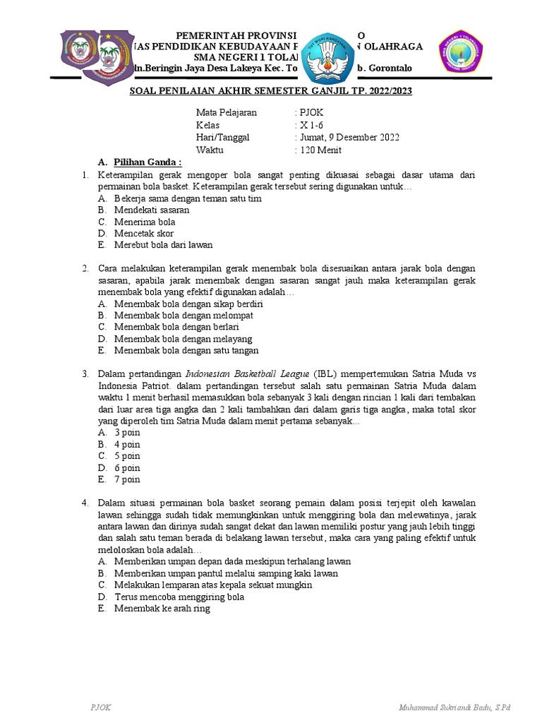 Soal Kelas X Merdeka Belajar | PDF