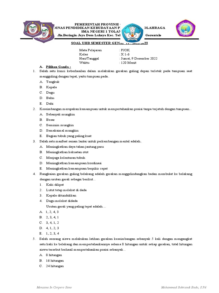 Soal Uhb Kelas X | PDF
