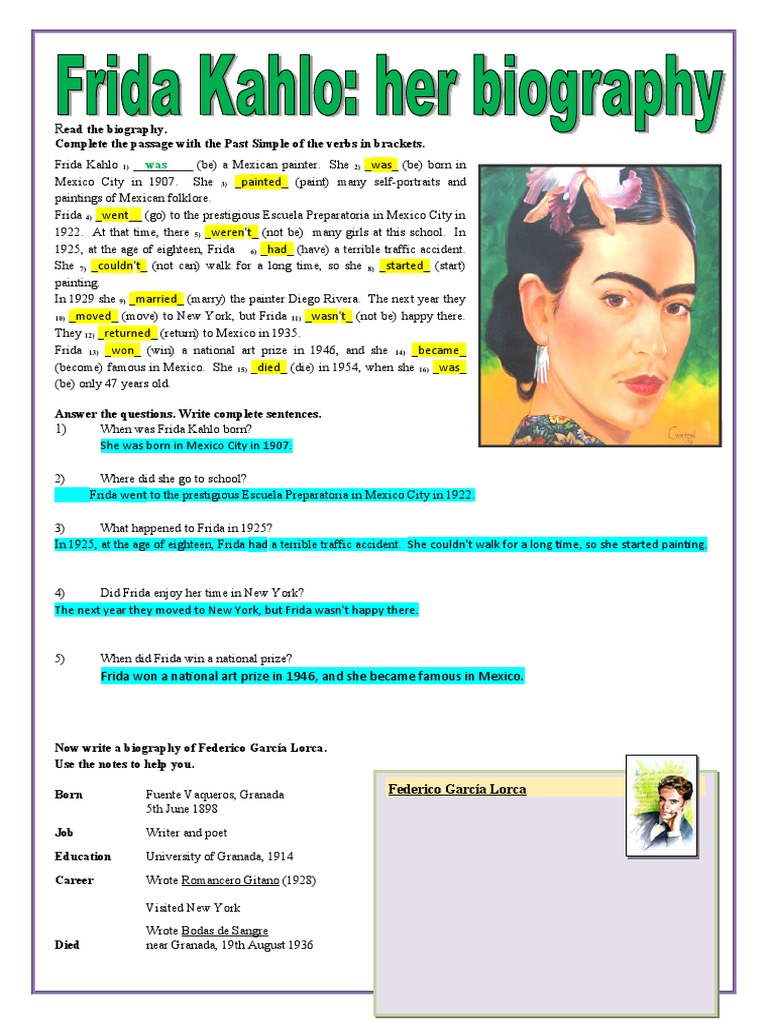 Frida Kahlo Her Biography | PDF | Linguistics