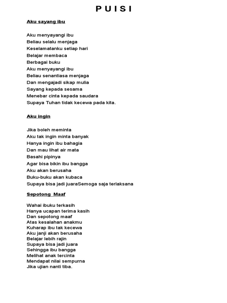 Aku Sayang Ibu | PDF