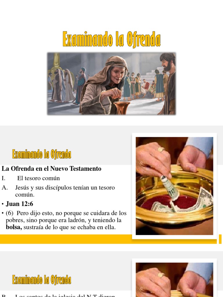 01 Examinando La Ofrenda | PDF | Primera epístola a los corintios | Jesús