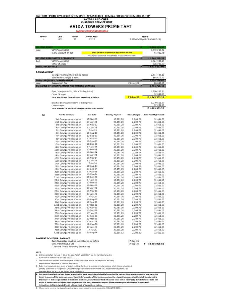 ATPT 2BR - Sample Computation Sheet - Copy - XLSX - PRIME | PDF | Banks ...