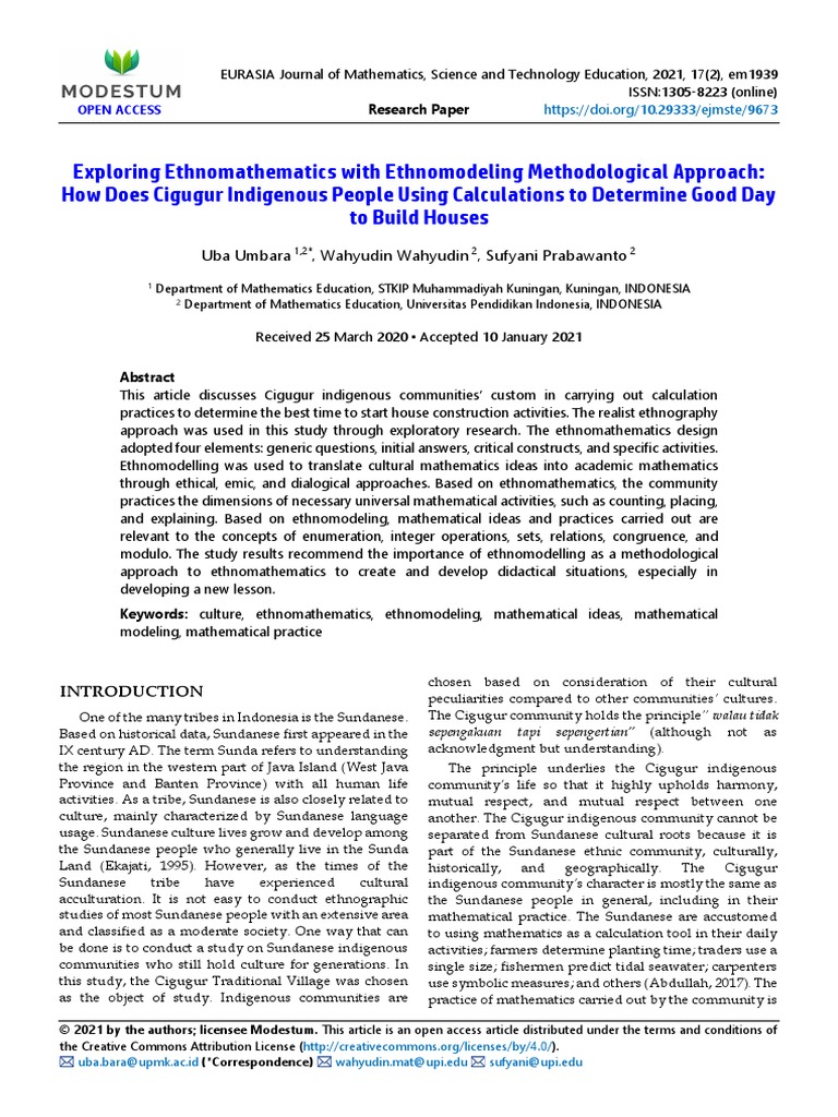 Exploring Ethnomathematics With Ethnomodeling Methodological Approach ...