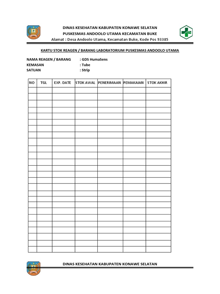 Kartu Stok LAB PKM DU | PDF