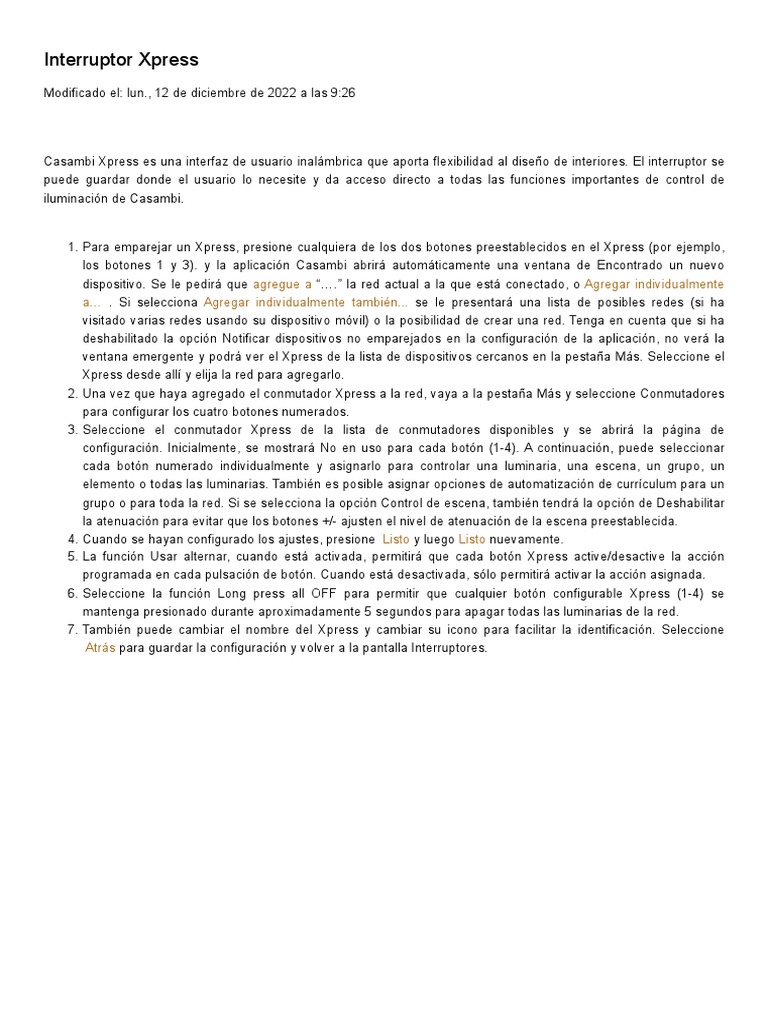 Configur Conmutador Xpress | PDF