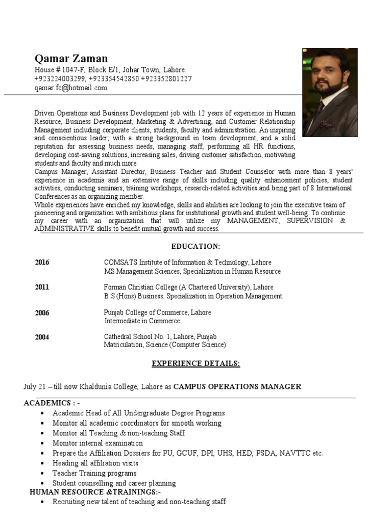 Qamar Zaman CV (2023) (2) | PDF
