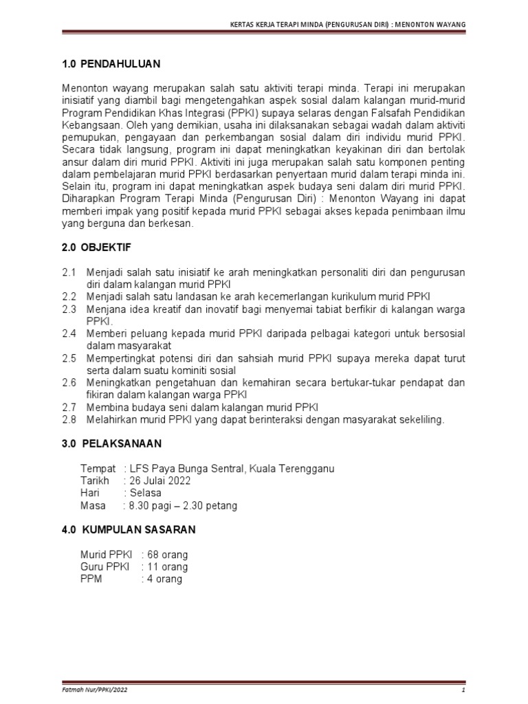 Terapi Minda PPKI: Menonton Wayang | PDF