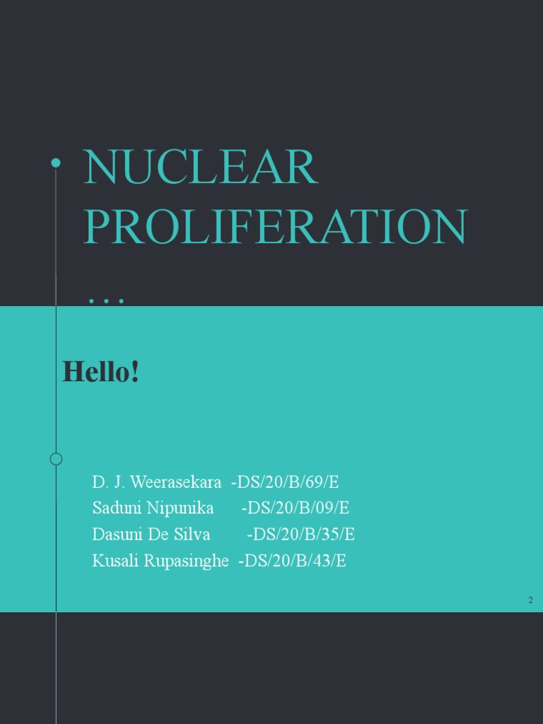 Kusali Rupasinghe on Nuclear Proliferation | PDF | Nuclear Weapons ...