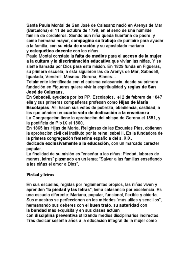 Madre Paula Montal Imprimir | PDF