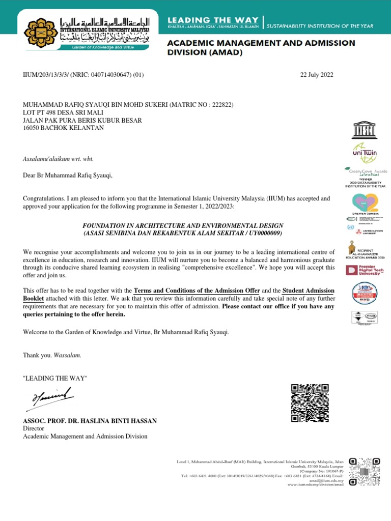 Surat Tawaran Uia | PDF