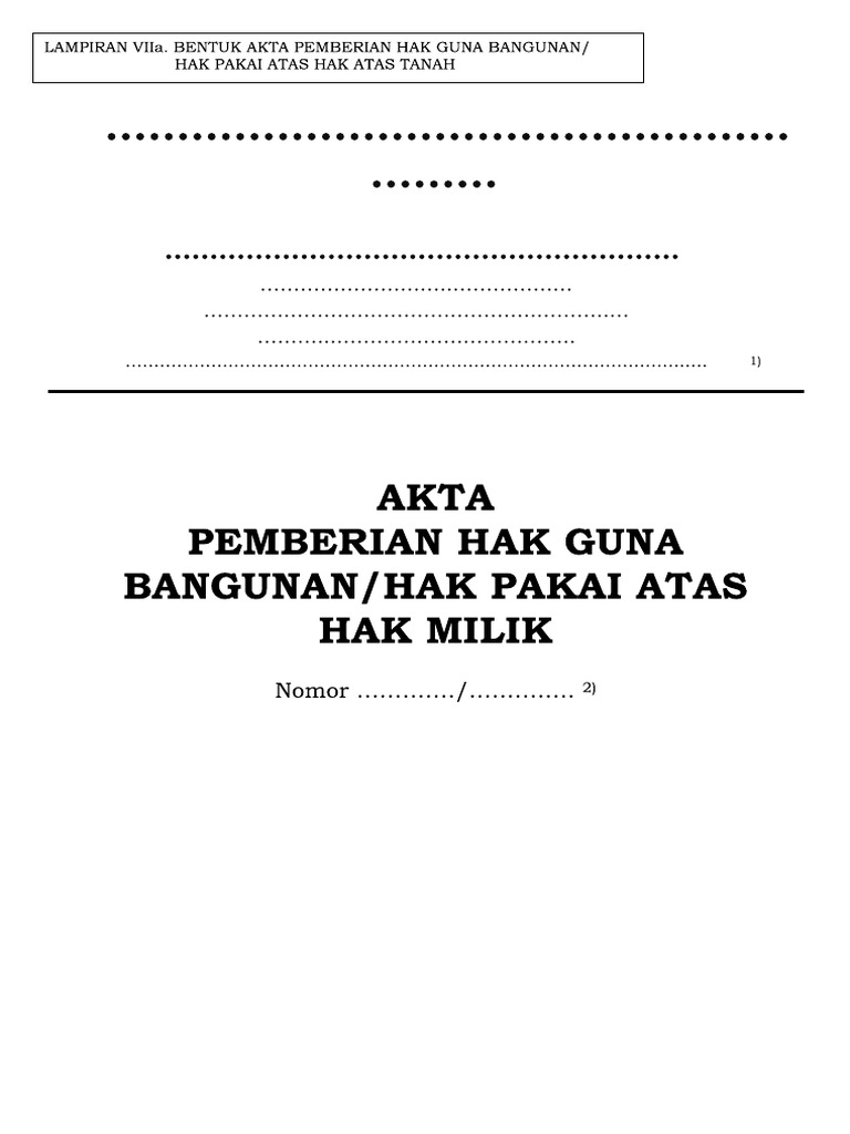 CONTOH AKTA PEMBERIAN HGB (2) | PDF