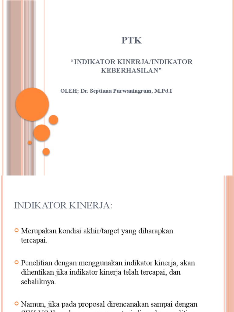 Ppt-Merumuskan Indikator Kinerja PTK | PDF