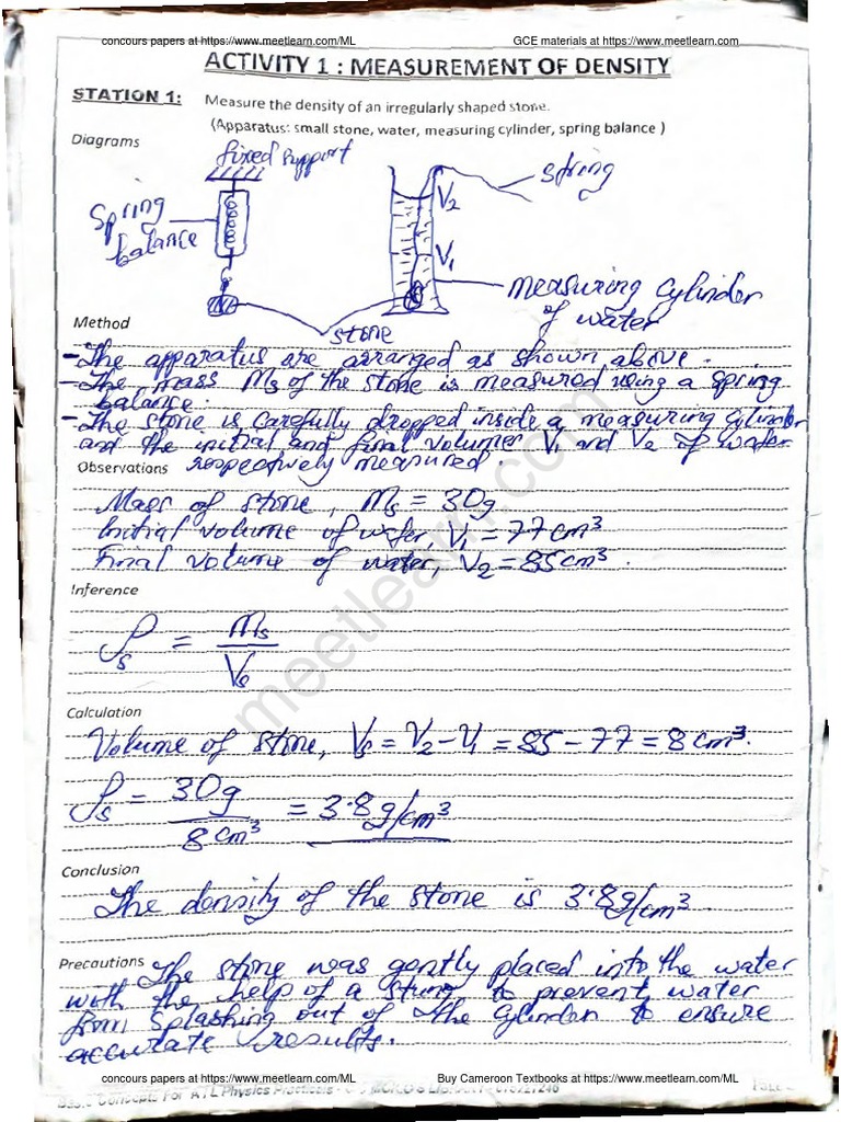 Physics Advanced Level Practical - Stations and Corrections | PDF