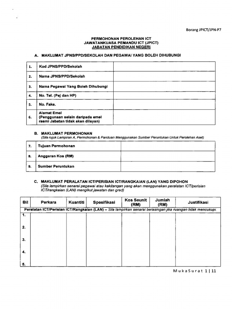 Borang Jpictjpn-P7 | PDF