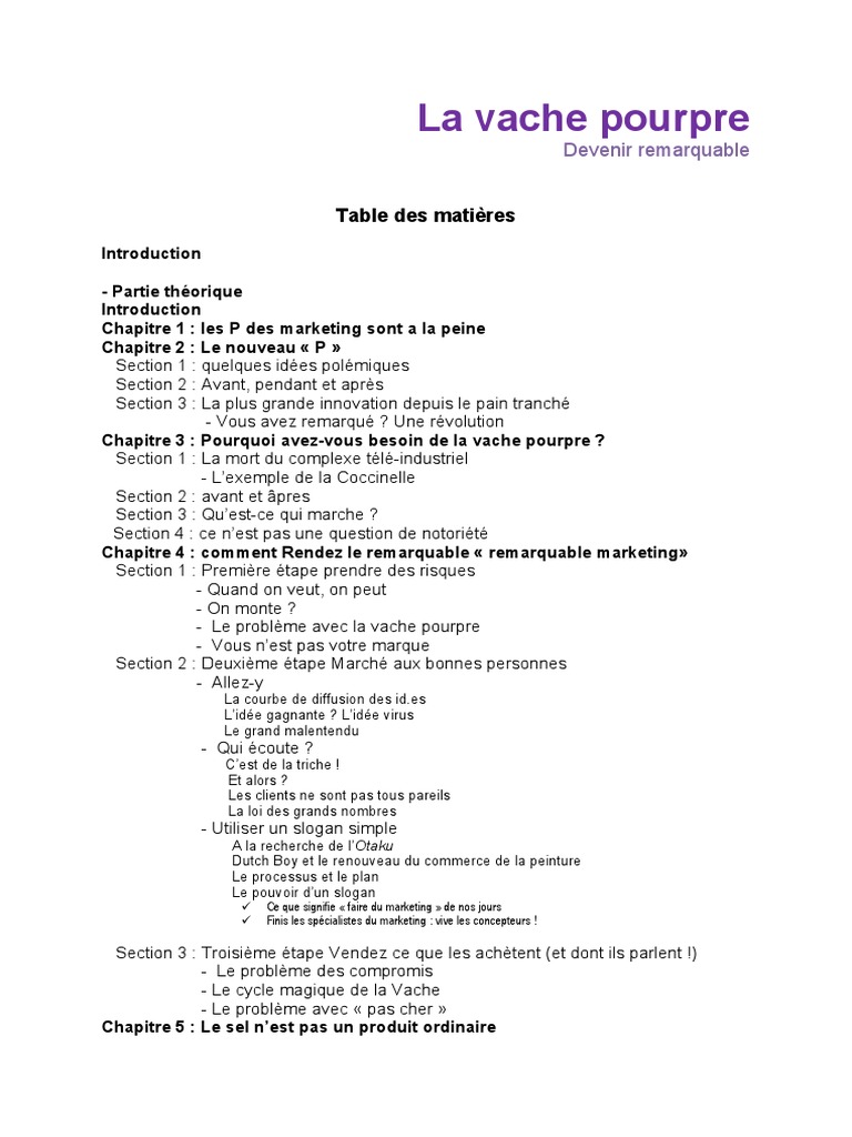 La Vache Pourpre | PDF