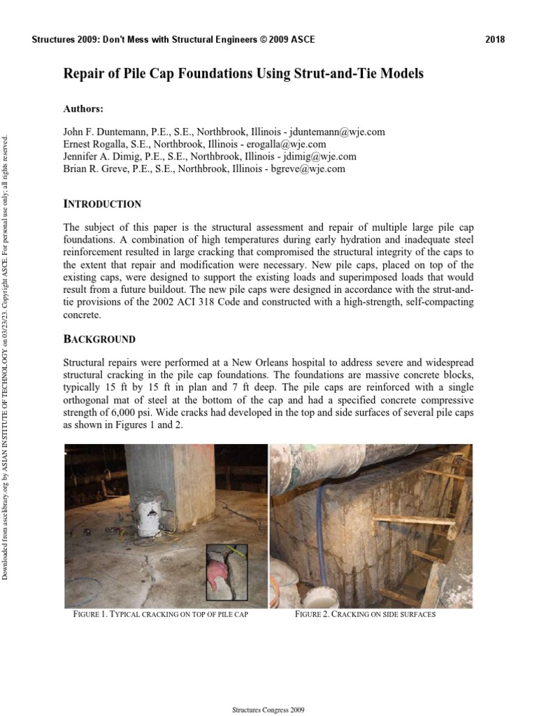 Repair of Pile Cap Foundations Using Strut and Tie Models | PDF | Deep ...