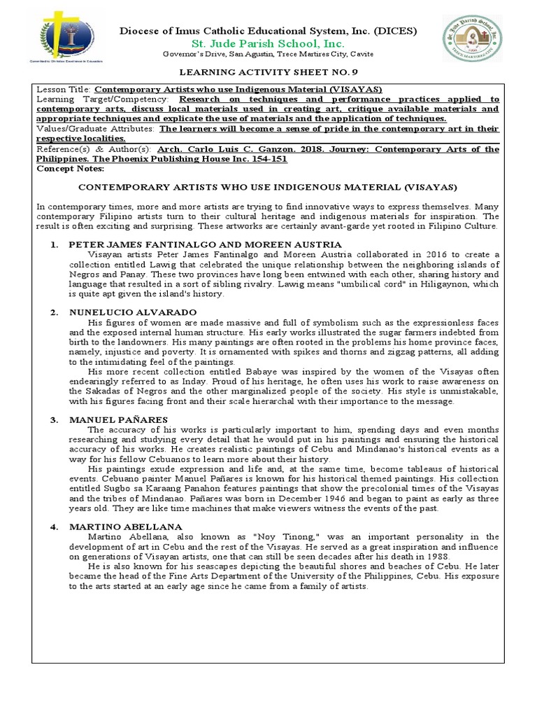 LAS 9 and 9.1 in Contemporary Arts | PDF