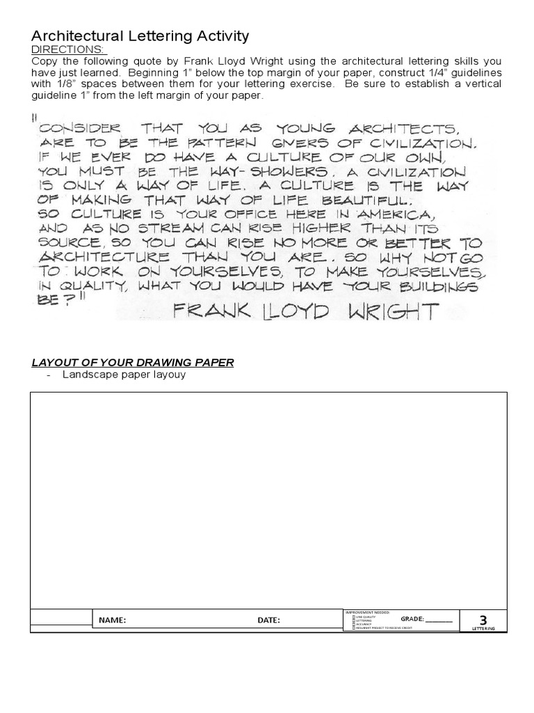 Architectural Lettering Activity-Lettering | PDF