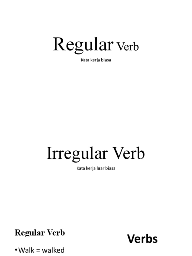 Regular and Irregular Verb | PDF