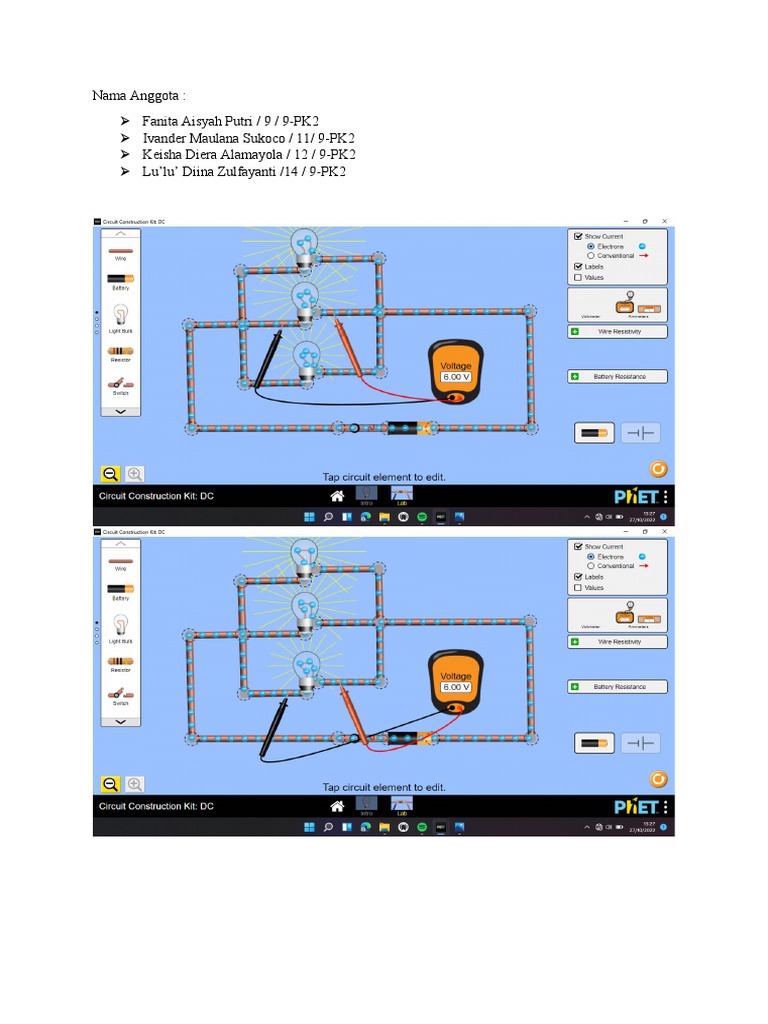 Rancangan PhET Siswa Seri-Parallel | PDF