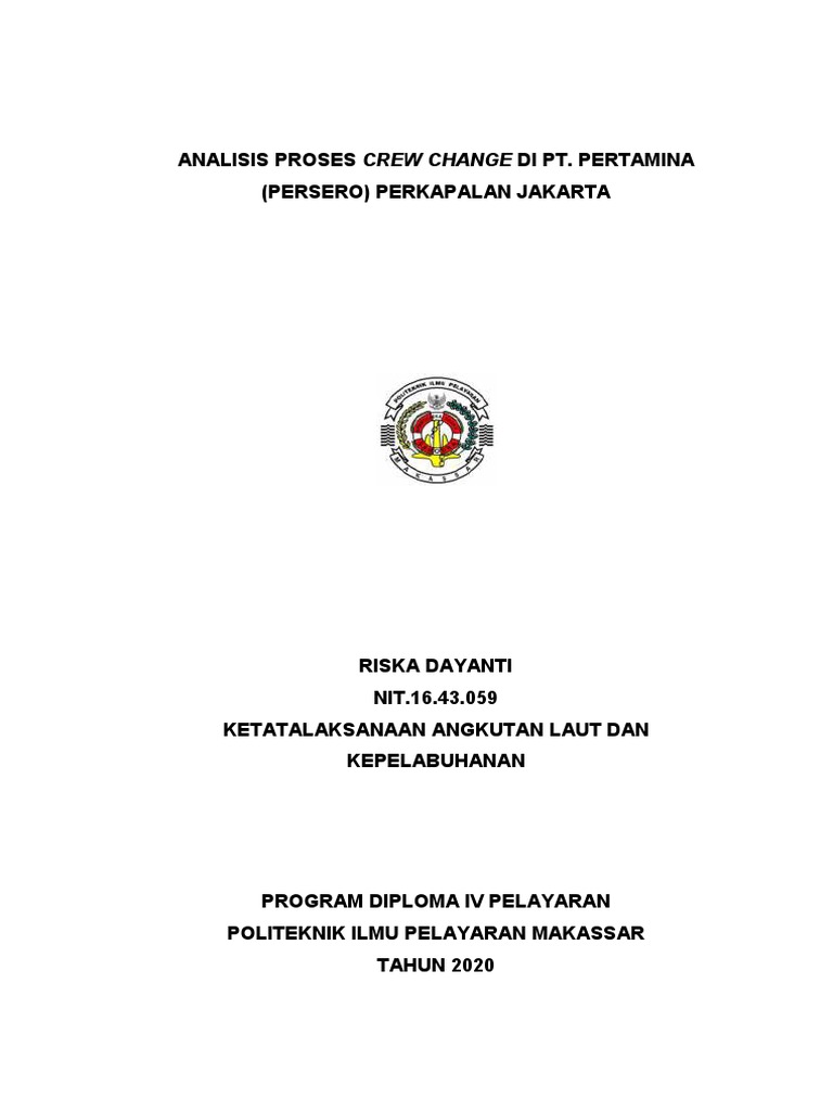 Analisis Proses Crew Change | PDF