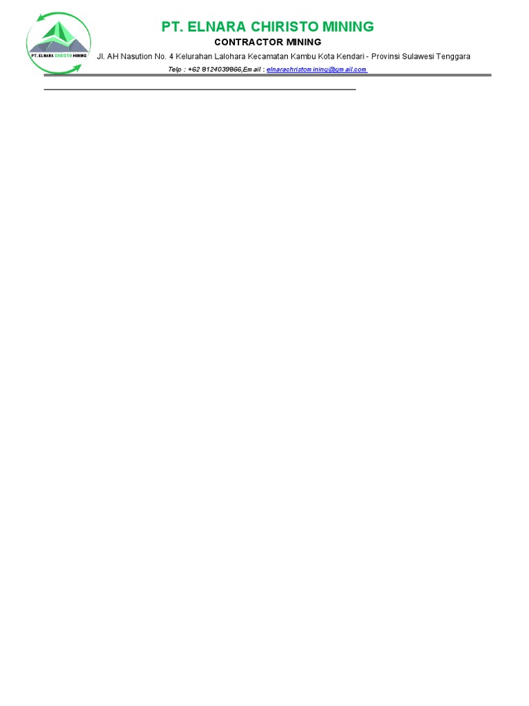 KOP SURAT PT ECM (Elnara Christo Mining) | PDF