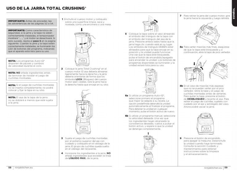 USO DE LA JARRA TOTAL CRUSHING® - Ninja Professional Plus Duo BN750 ...
