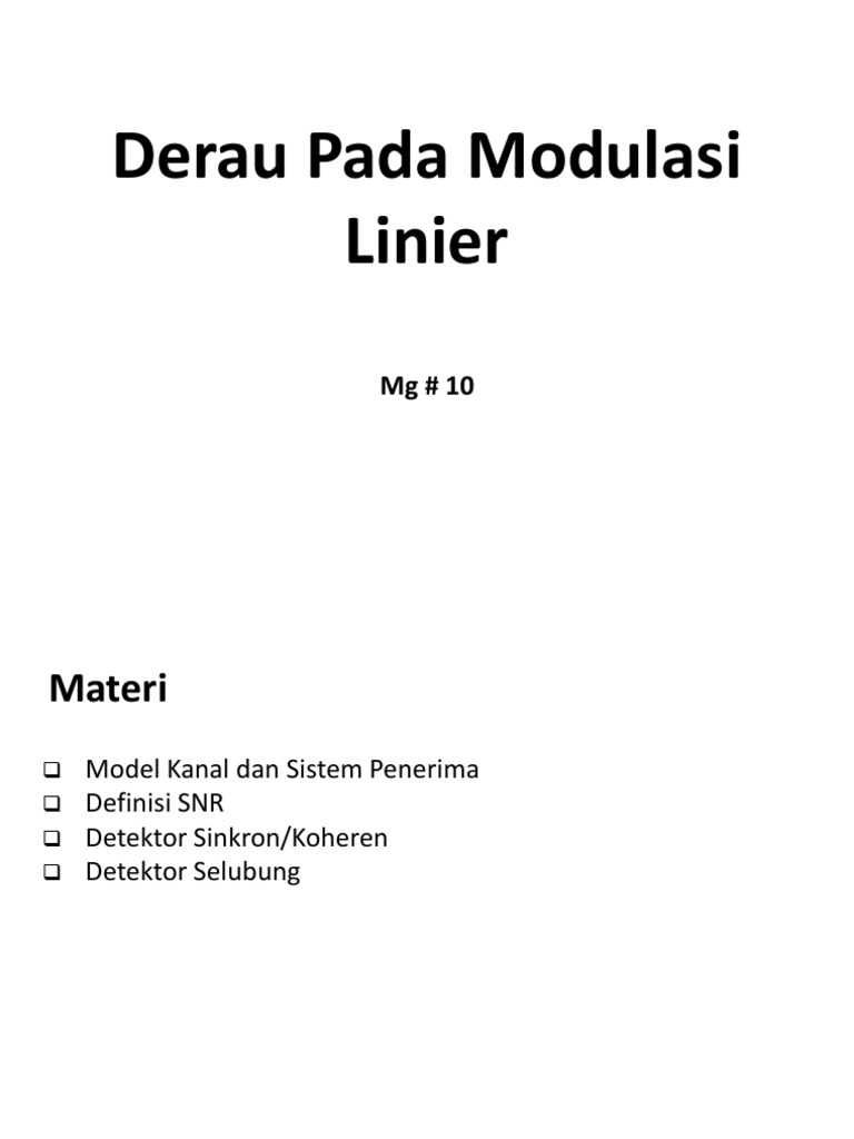 Derau Pada Modulasi Linear | PDF