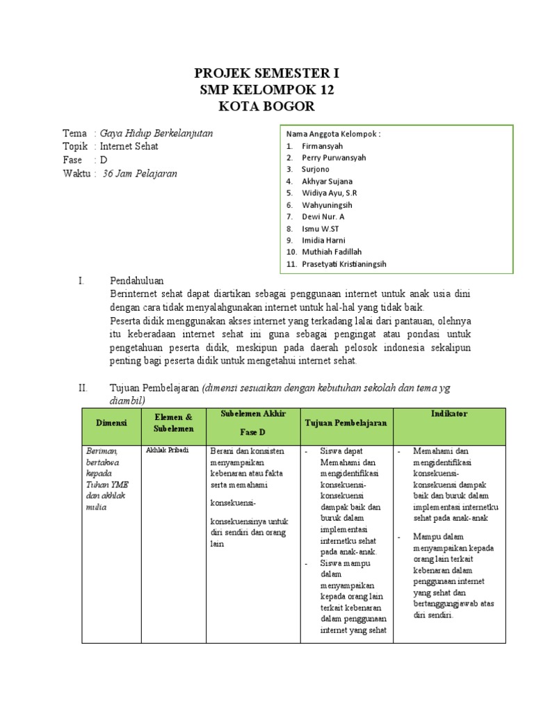 Kelompok 12 - Modul Ajar p5-Smp | PDF