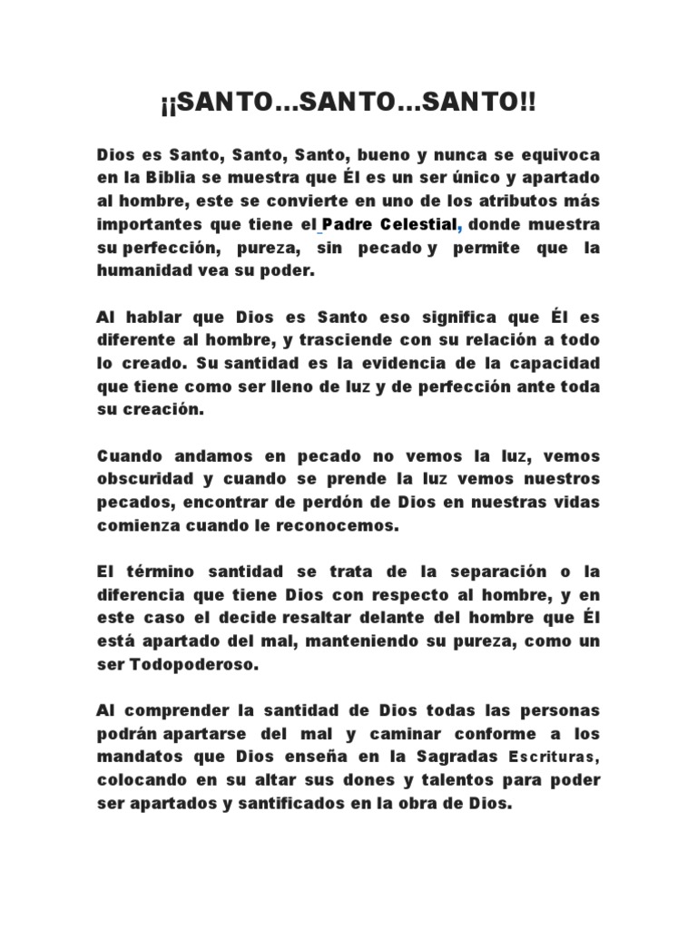 Dios Es Santo.... Santo... Santo | PDF