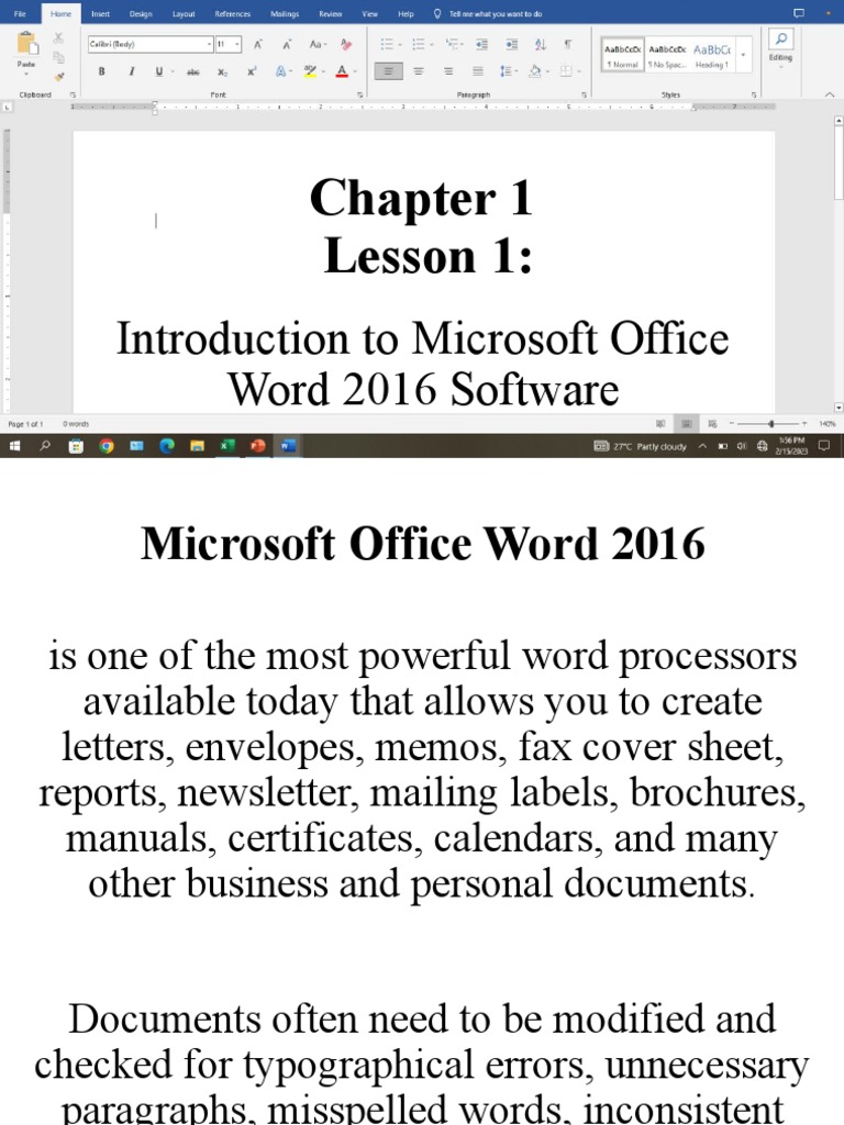 Intro To Word Processing Pdf Microsoft Word System Software