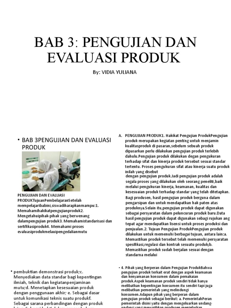 Bab 3 Pengujian Dan Evaluasi Produk-1 | PDF | Bisnis | Teknologi & Rekayasa