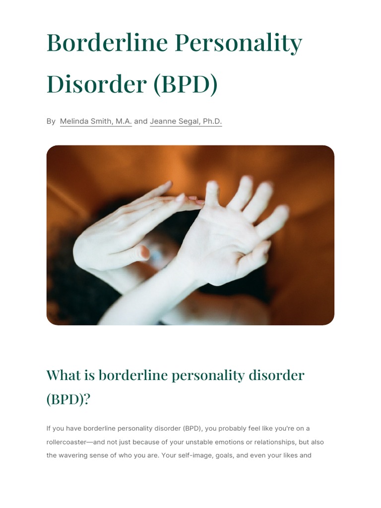 Borderline Personality Disorder (BPD) | PDF