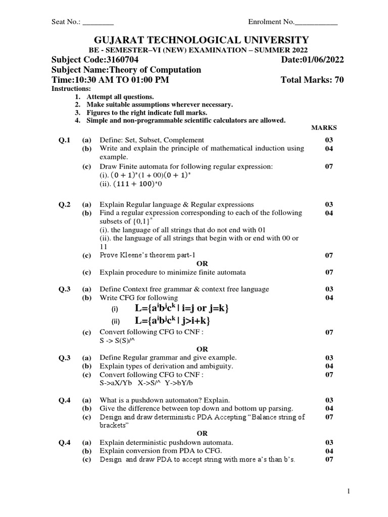 Be Summer 2022 | PDF | Theory Of Computation | Formalism (Deductive)