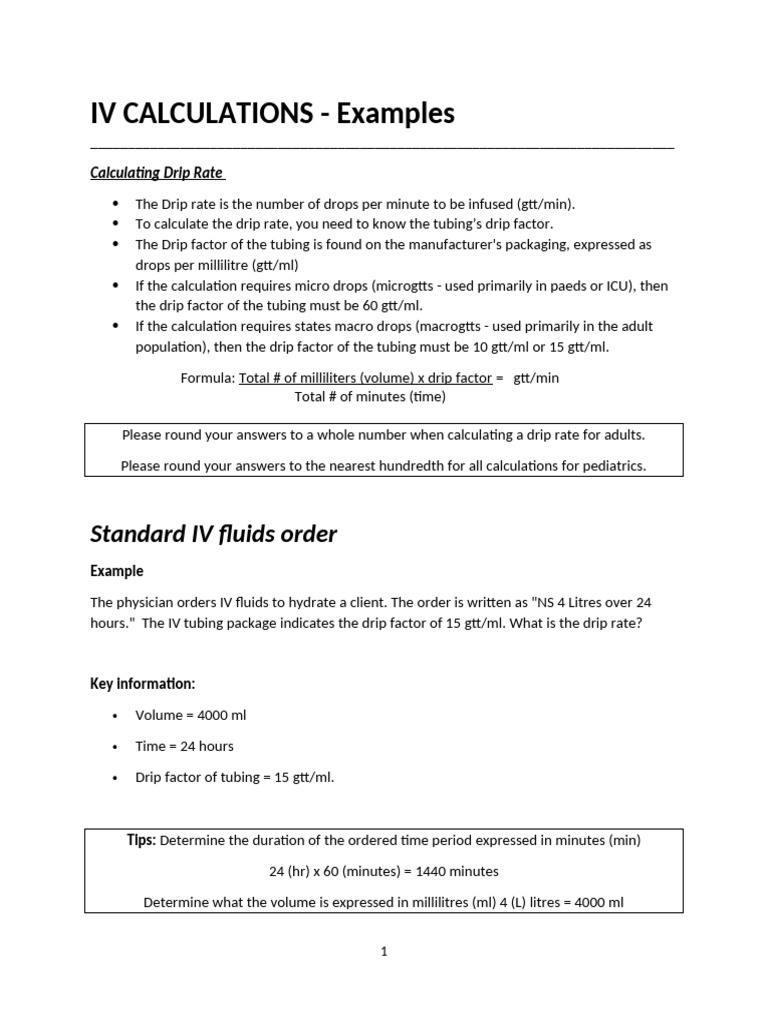 IV Calculations - Examples - Tagged | PDF