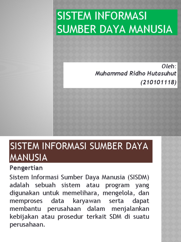 Pert 6 - Sistem Informasi Sumber Daya Manusia | PDF