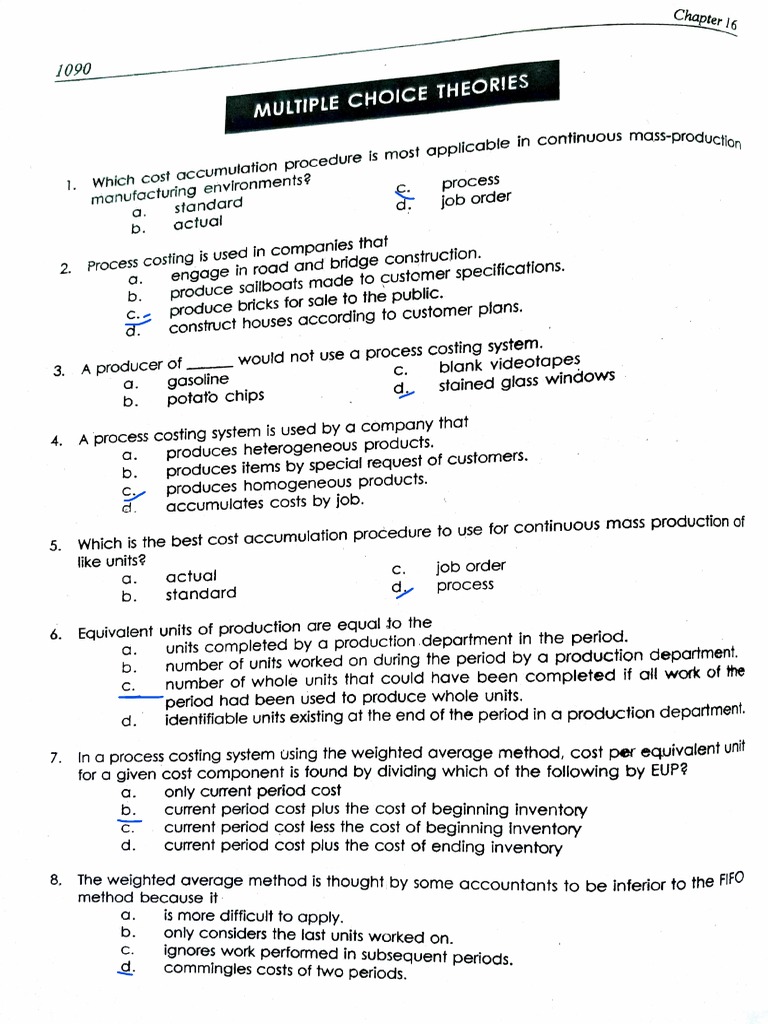 Process Costing THEORIES - Dayag | PDF
