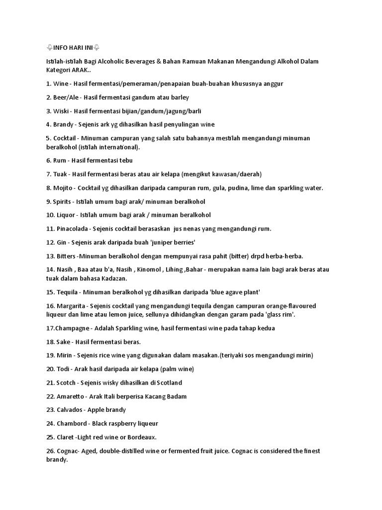 Jenis-Jenis Arak | PDF