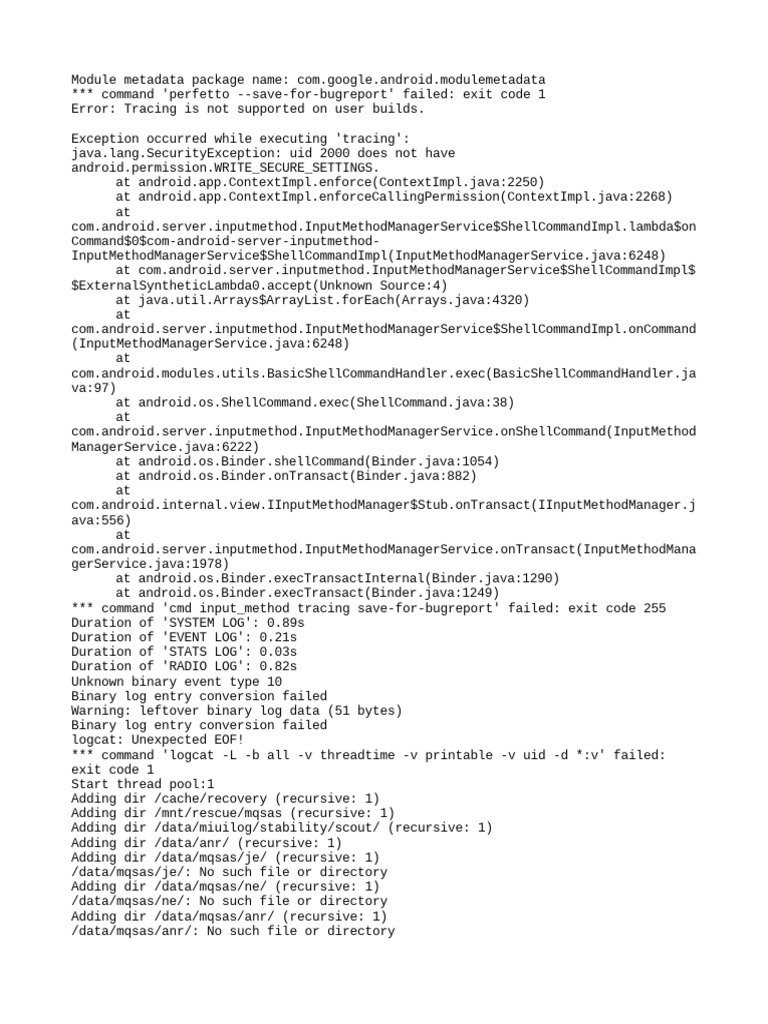 Dumpstate Log | PDF | Java (Programming Language) | Computer Science