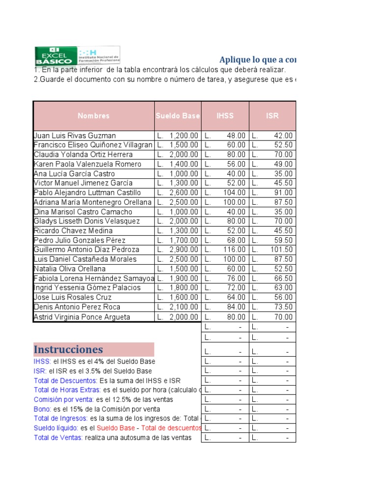 Ejercicio 3 - Excel 2019 | PDF